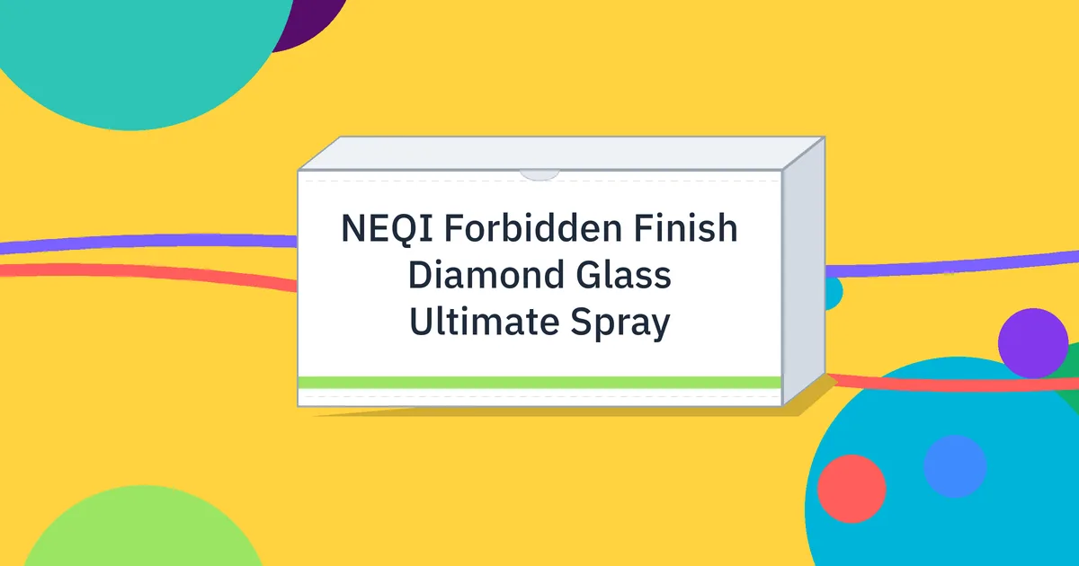 Symbolbild: Packung mit der Aufschrift NEQI Forbidden Finish Diamond Glass Ultimate Spray (PZN 20159257) – Verfügbarkeit und Bezug in Apotheken in Frankfurt am Main