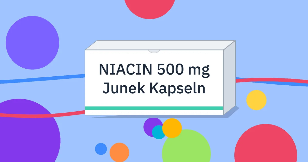 Symbolbild: Packung mit der Aufschrift NIACIN 500 mg Junek Kapseln (PZN 13578628) – Verfügbarkeit und Bezug in Apotheken in Frankfurt am Main