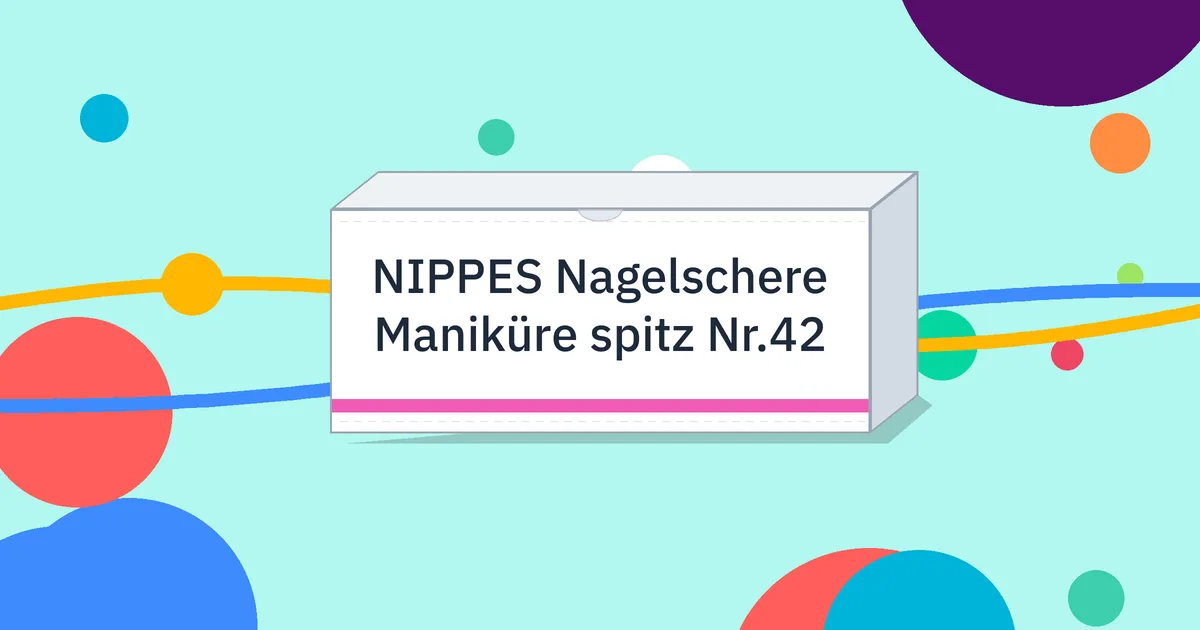 Symbolbild: Packung mit der Aufschrift NIPPES Nagelschere Maniküre spitz Nr.42 (PZN 07615377) – Verfügbarkeit und Bezug in Apotheken in Frankfurt am Main