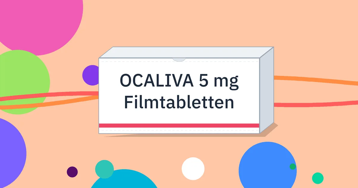 Symbolbild: Packung mit der Aufschrift OCALIVA 5 mg Filmtabletten (PZN 12644435) – Verfügbarkeit und Bezug in Apotheken in Frankfurt am Main