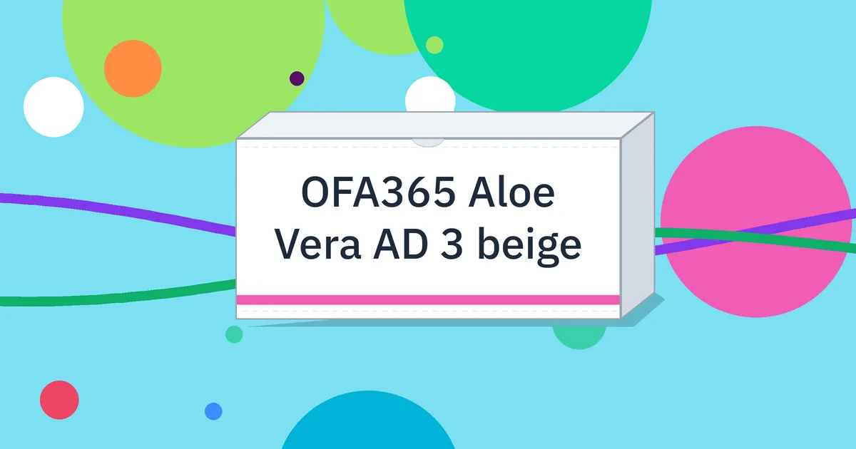 Symbolbild: Packung mit der Aufschrift OFA365 Aloe Vera AD 3 beige (PZN 16723491) – Verfügbarkeit und Bezug in Apotheken in Frankfurt am Main