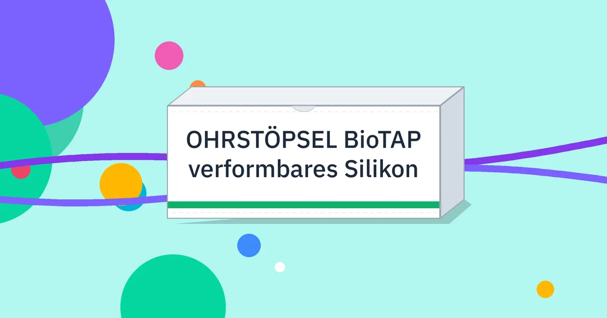 Symbolbild: Packung mit der Aufschrift OHRSTÖPSEL BioTAP verformbares Silikon (PZN 10015132) – Verfügbarkeit und Bezug in Apotheken in Frankfurt am Main