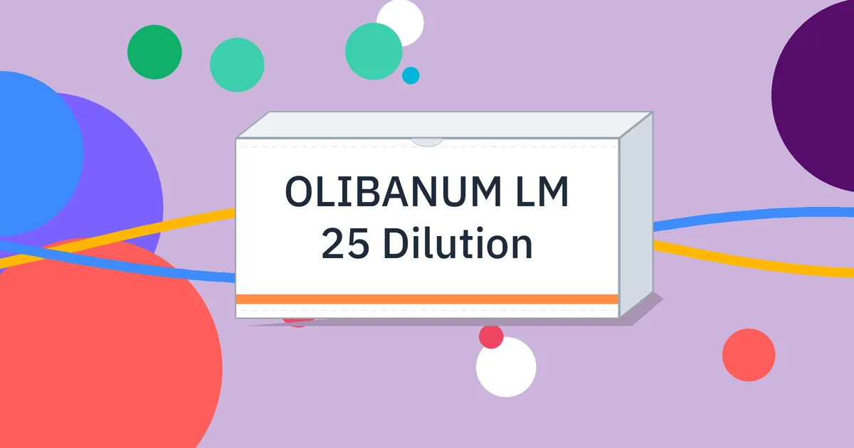 Symbolbild: Packung mit der Aufschrift OLIBANUM LM 25 Dilution (PZN 12971832) – Verfügbarkeit und Bezug in Apotheken in Frankfurt am Main
