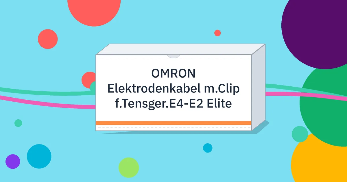 Symbolbild: Packung mit der Aufschrift OMRON Elektrodenkabel m.Clip f.Tensger.E4-E2 Elite (PZN 12608988) – Verfügbarkeit und Bezug in Apotheken in Frankfurt am Main