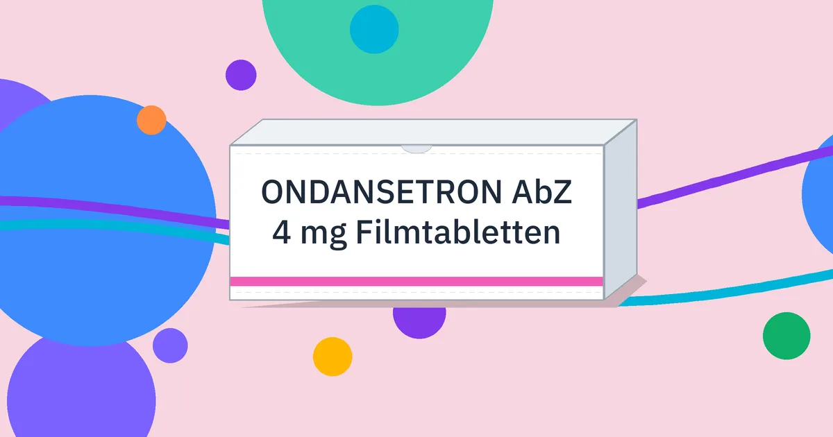 Symbolbild: Packung mit der Aufschrift ONDANSETRON AbZ 4 mg Filmtabletten (PZN 01810020) – Verfügbarkeit und Bezug in Apotheken in Frankfurt am Main