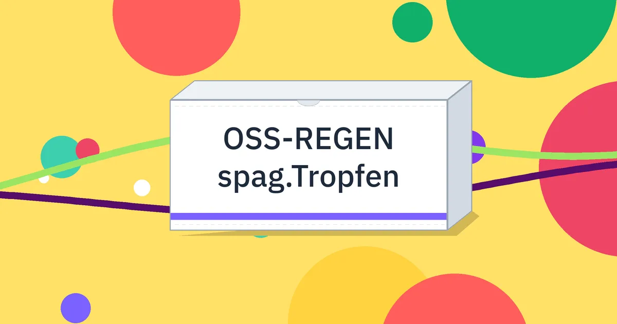 Symbolbild: Packung mit der Aufschrift OSS-REGEN spag.Tropfen (PZN 03822079) – Verfügbarkeit und Bezug in Apotheken in Frankfurt am Main