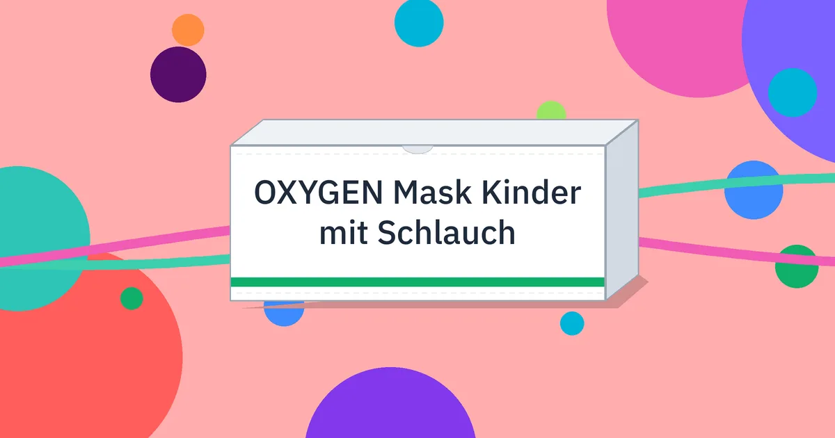 Symbolbild: Packung mit der Aufschrift OXYGEN Mask Kinder mit Schlauch (PZN 09379202) – Verfügbarkeit und Bezug in Apotheken in Frankfurt am Main