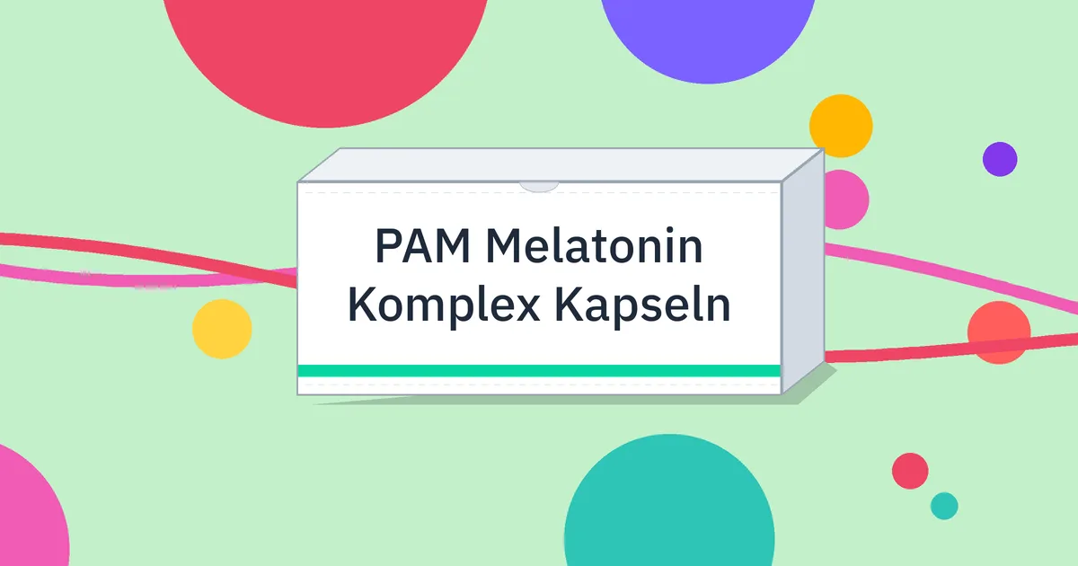 Symbolbild: Packung mit der Aufschrift PAM Melatonin Komplex Kapseln (PZN 20280119) – Verfügbarkeit und Bezug in Apotheken in Frankfurt am Main