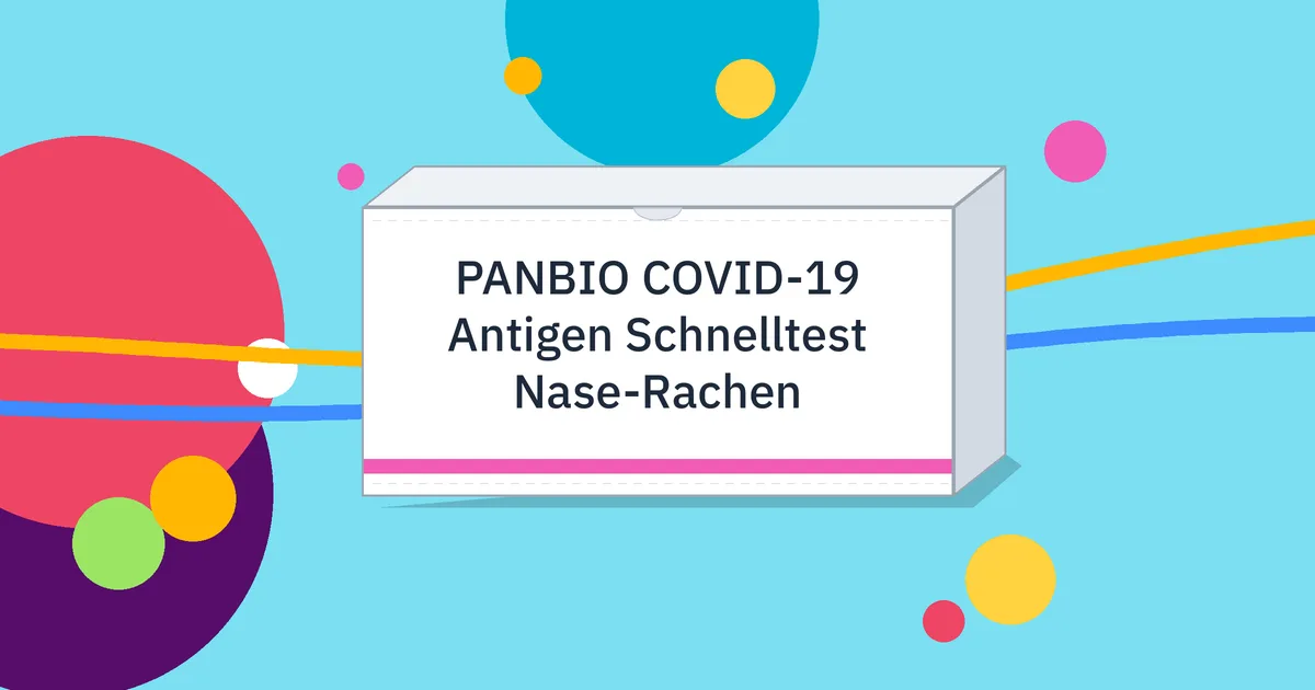Symbolbild: Packung mit der Aufschrift PANBIO COVID-19 Antigen Schnelltest Nase-Rachen (PZN 16879767) – Verfügbarkeit und Bezug in Apotheken in Frankfurt am Main