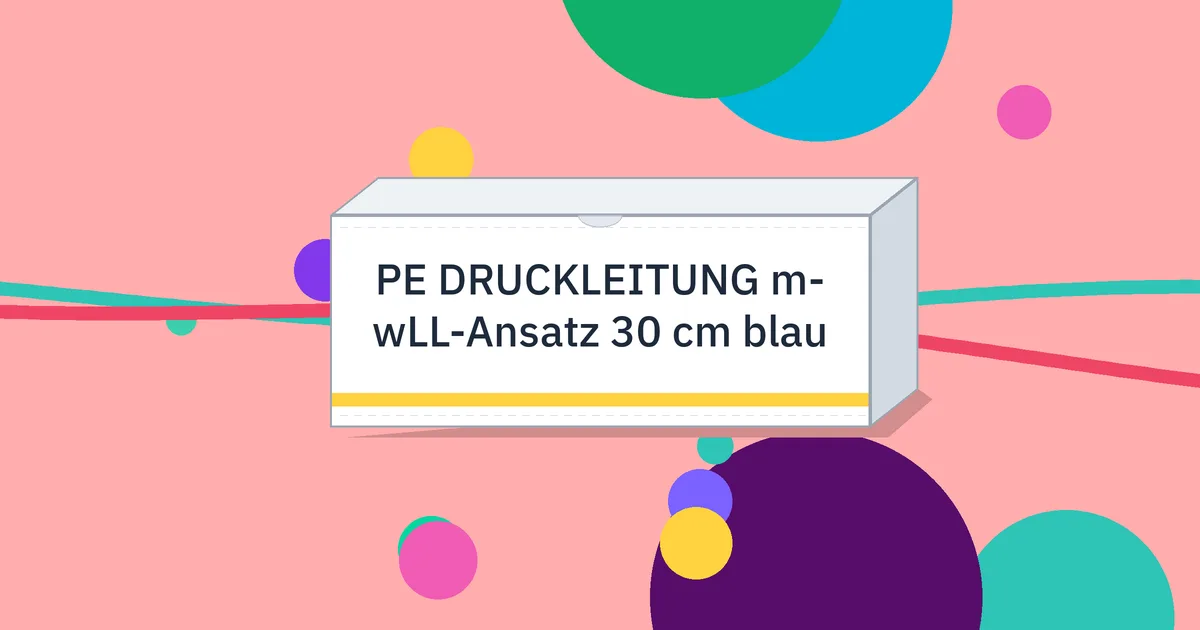 Symbolbild: Packung mit der Aufschrift PE DRUCKLEITUNG m-wLL-Ansatz 30 cm blau (PZN 04500202) – Verfügbarkeit und Bezug in Apotheken in Frankfurt am Main