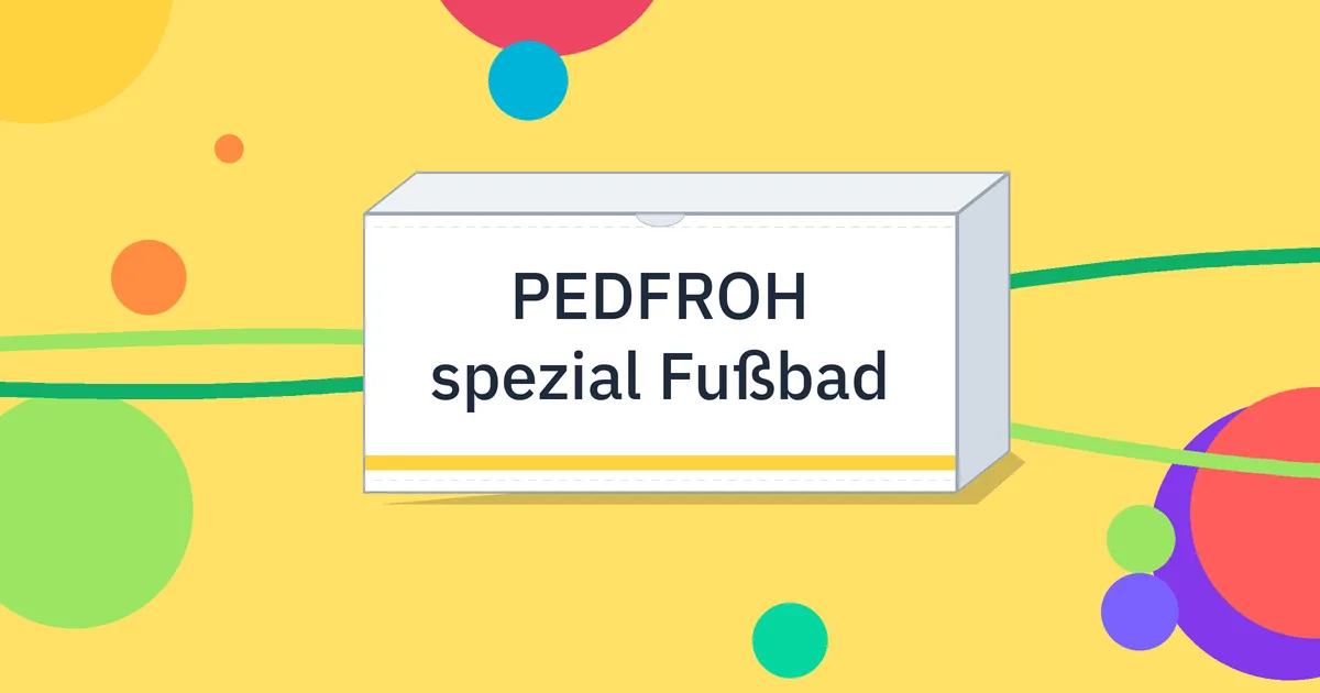 Symbolbild: Packung mit der Aufschrift PEDFROH spezial Fußbad (PZN 02575578) – Verfügbarkeit und Bezug in Apotheken in Frankfurt am Main