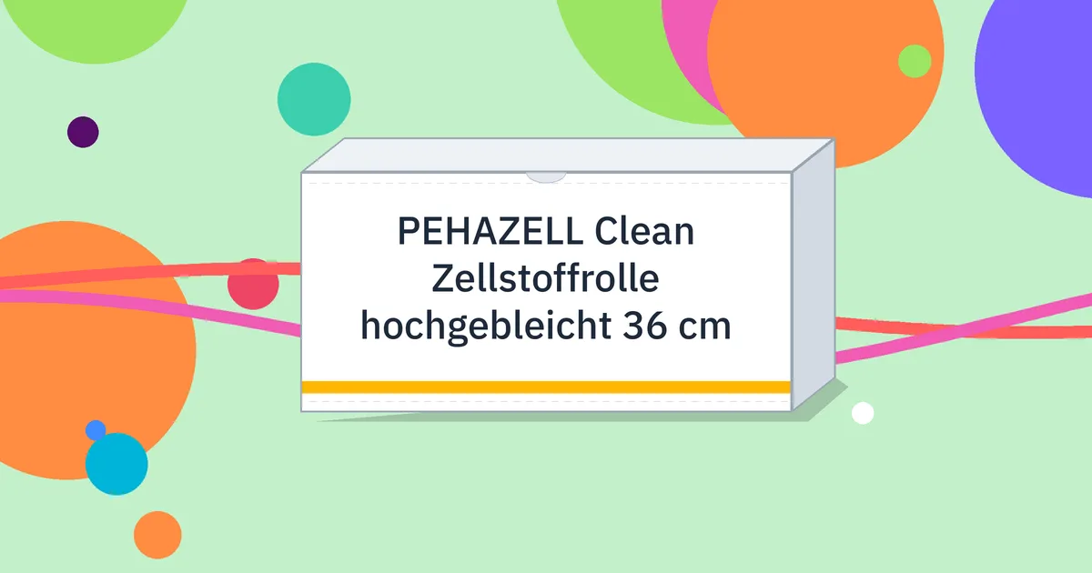 Symbolbild: Packung mit der Aufschrift PEHAZELL Clean Zellstoffrolle hochgebleicht 36 cm (PZN 18729150) – Verfügbarkeit und Bezug in Apotheken in Frankfurt am Main