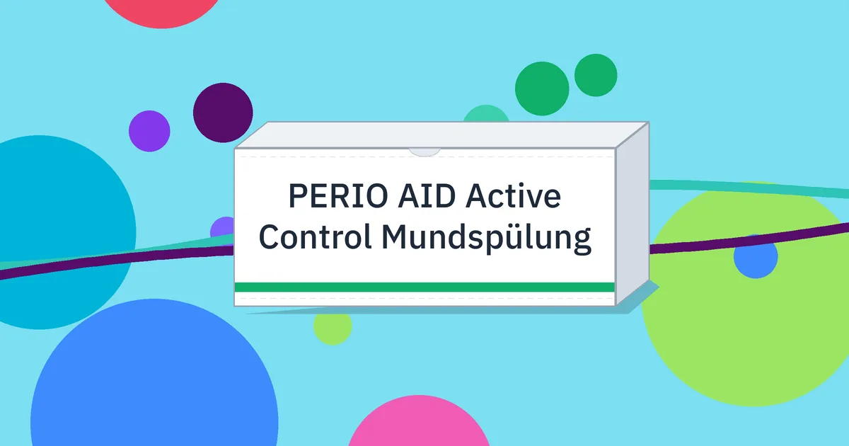 Symbolbild: Packung mit der Aufschrift PERIO AID Active Control Mundspülung (PZN 11594540) – Verfügbarkeit und Bezug in Apotheken in Frankfurt am Main