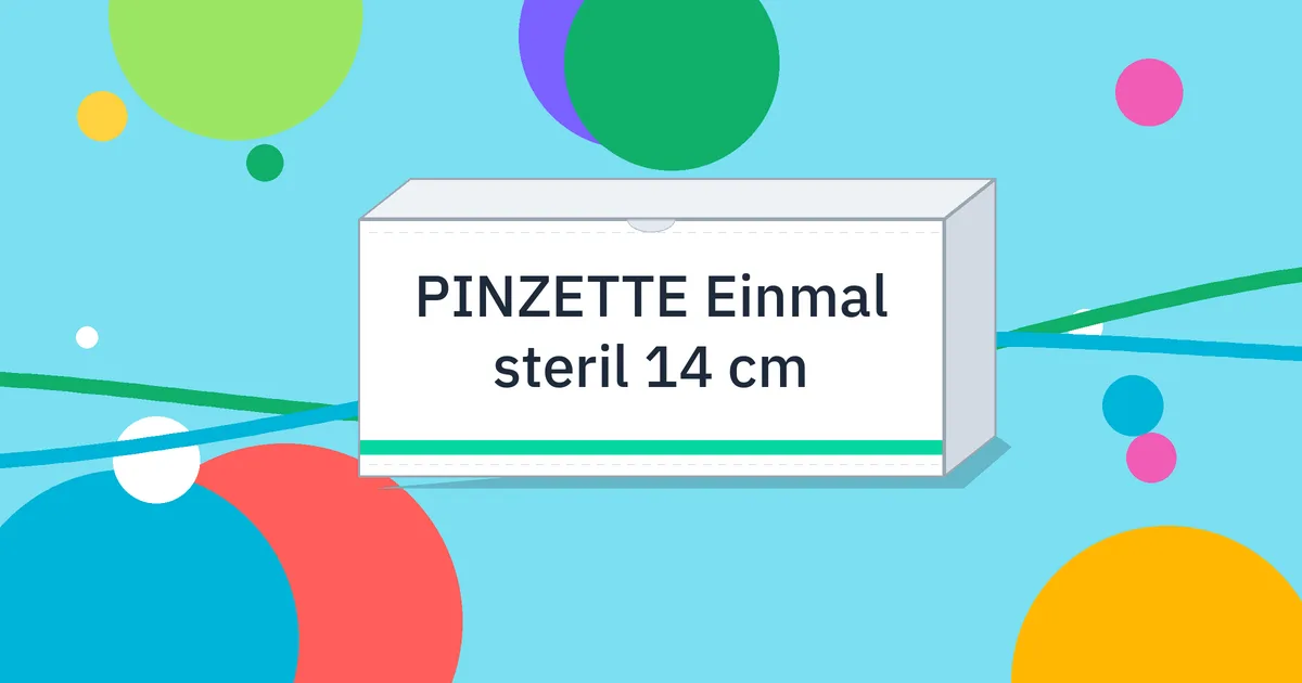 Symbolbild: Packung mit der Aufschrift PINZETTE Einmal steril 14 cm (PZN 09461576) – Verfügbarkeit und Bezug in Apotheken in Frankfurt am Main