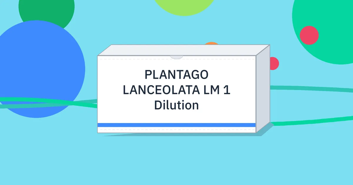 Symbolbild: Packung mit der Aufschrift PLANTAGO LANCEOLATA LM 1 Dilution (PZN 13036554) – Verfügbarkeit und Bezug in Apotheken in Frankfurt am Main