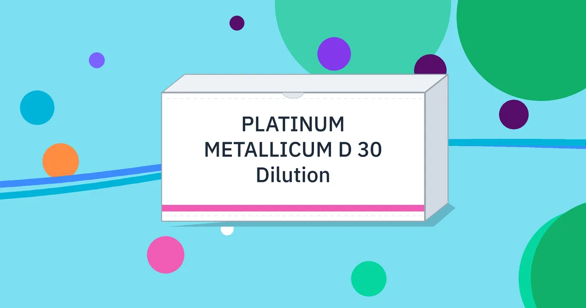 Symbolbild: Packung mit der Aufschrift PLATINUM METALLICUM D 30 Dilution (PZN 07177606) – Verfügbarkeit und Bezug in Apotheken in Frankfurt am Main