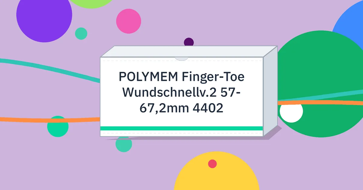 Symbolbild: Packung mit der Aufschrift POLYMEM Finger-Toe Wundschnellv.2 57-67,2mm 4402 (PZN 19621839) – Verfügbarkeit und Bezug in Apotheken in Frankfurt am Main