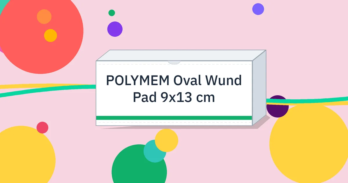 Symbolbild: Packung mit der Aufschrift POLYMEM Oval Wund Pad 9x13 cm (PZN 02671721) – Verfügbarkeit und Bezug in Apotheken in Frankfurt am Main