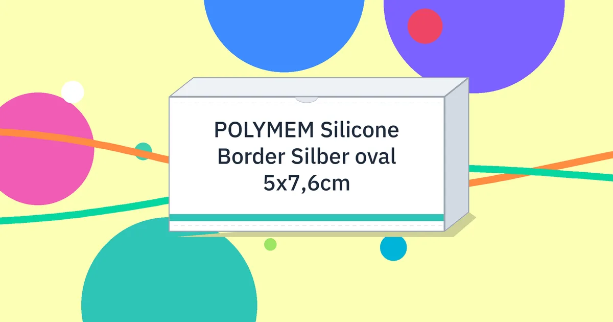 Symbolbild: Packung mit der Aufschrift POLYMEM Silicone Border Silber oval 5x7,6cm (PZN 19251673) – Verfügbarkeit und Bezug in Apotheken in Frankfurt am Main