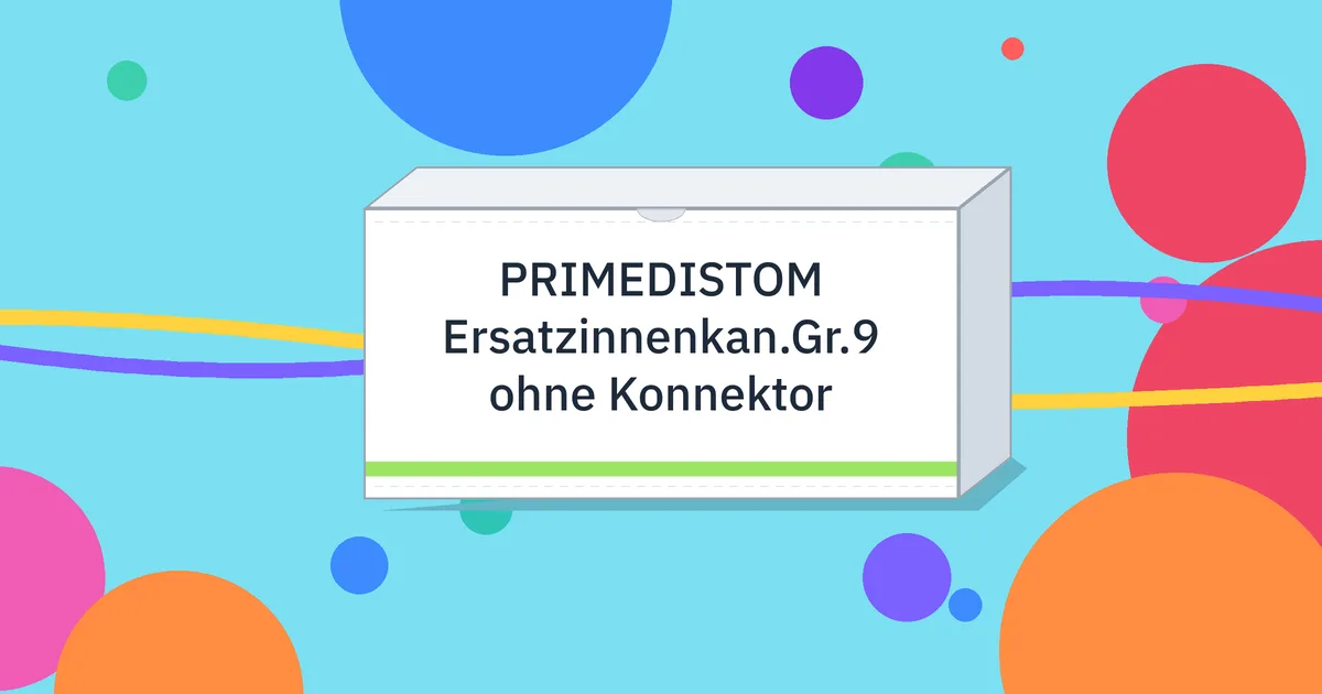 Symbolbild: Packung mit der Aufschrift PRIMEDISTOM Ersatzinnenkan.Gr.9 ohne Konnektor (PZN 10257438) – Verfügbarkeit und Bezug in Apotheken in Frankfurt am Main
