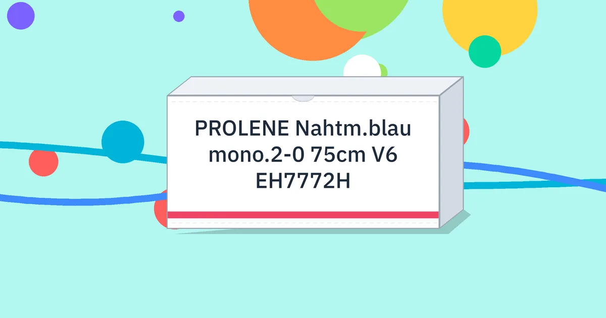 Symbolbild: Packung mit der Aufschrift PROLENE Nahtm.blau mono.2-0 75cm V6 EH7772H (PZN 16812906) – Verfügbarkeit und Bezug in Apotheken in Frankfurt am Main