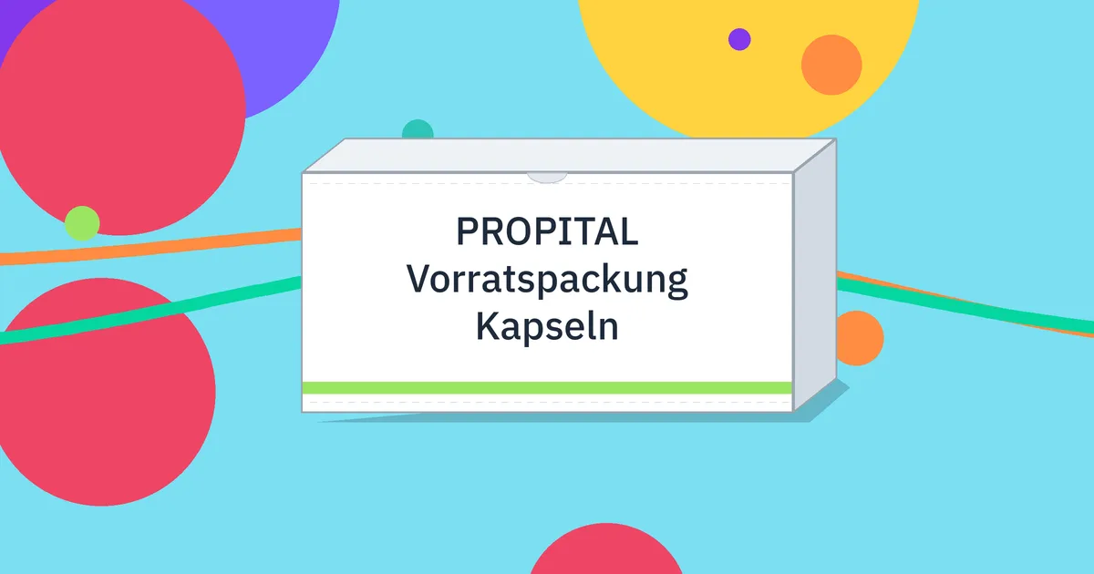 Symbolbild: Packung mit der Aufschrift PROPITAL Vorratspackung Kapseln (PZN 16842729) – Verfügbarkeit und Bezug in Apotheken in Frankfurt am Main