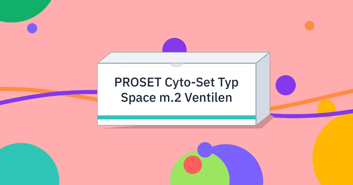 Symbolbild: Packung mit der Aufschrift PROSET Cyto-Set Typ Space m.2 Ventilen (PZN 10796483) – Verfügbarkeit und Bezug in Apotheken in Frankfurt am Main
