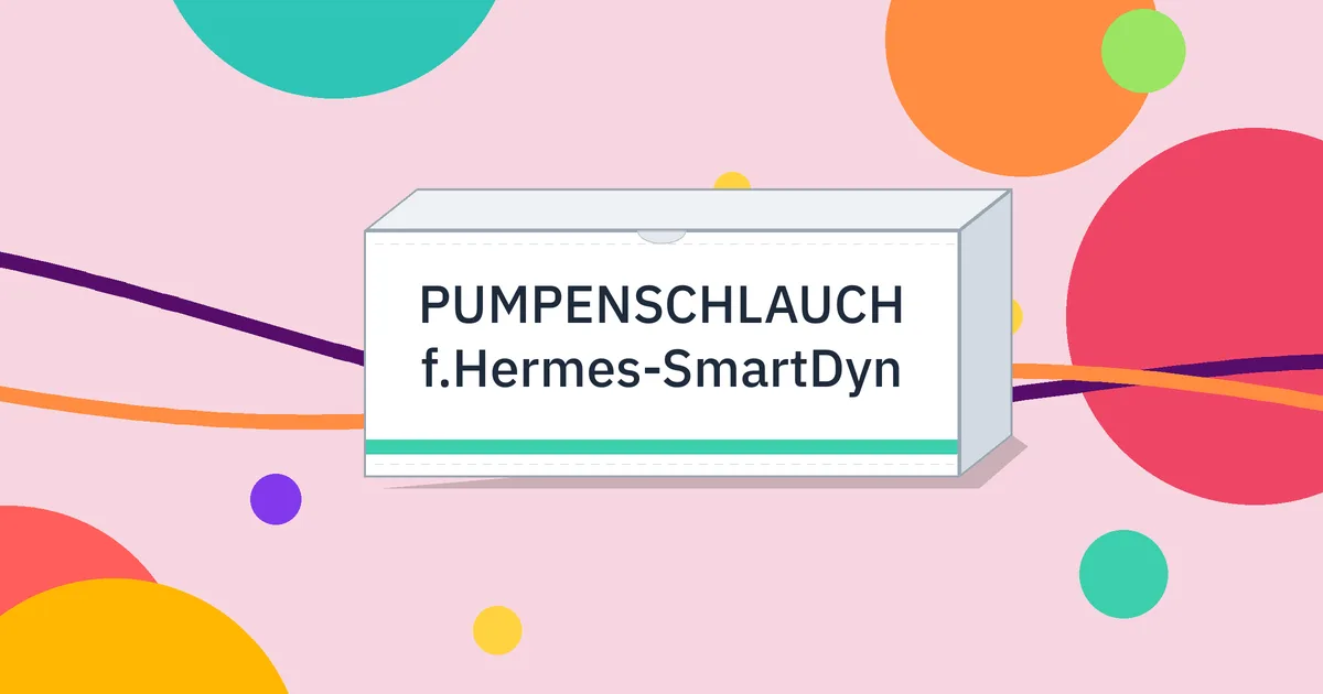 Symbolbild: Packung mit der Aufschrift PUMPENSCHLAUCH f.Hermes-SmartDyn (PZN 20306617) – Verfügbarkeit und Bezug in Apotheken in Frankfurt am Main