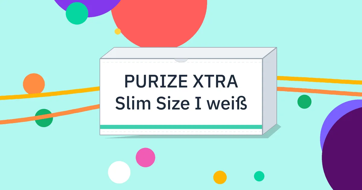 Symbolbild: Packung mit der Aufschrift PURIZE XTRA Slim Size I weiß (PZN 20169391) – Verfügbarkeit und Bezug in Apotheken in Frankfurt am Main