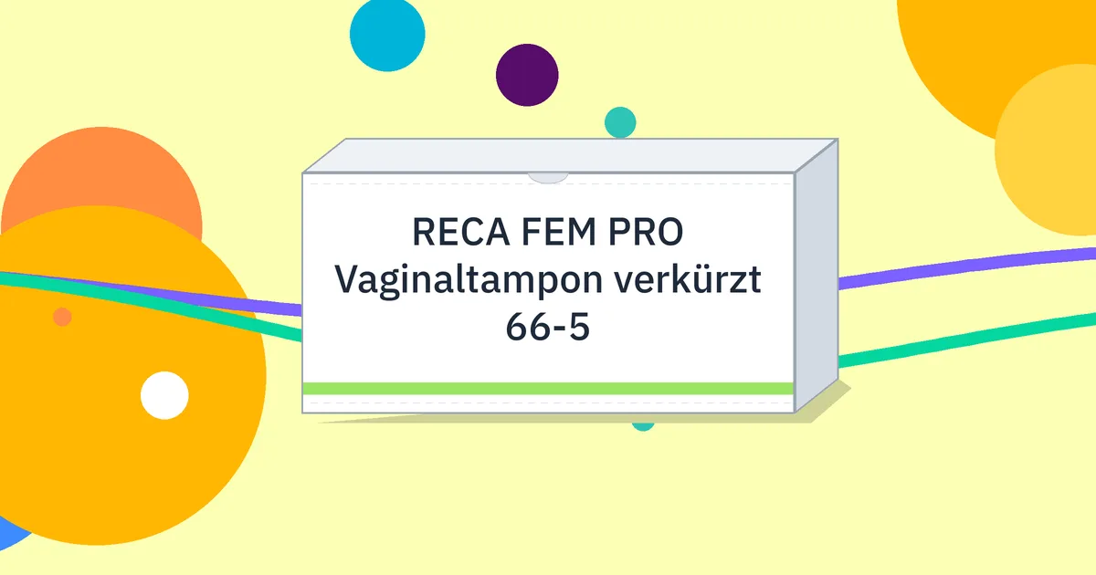 Symbolbild: Packung mit der Aufschrift RECA FEM PRO Vaginaltampon verkürzt 66-5 (PZN 09175847) – Verfügbarkeit und Bezug in Apotheken in Frankfurt am Main