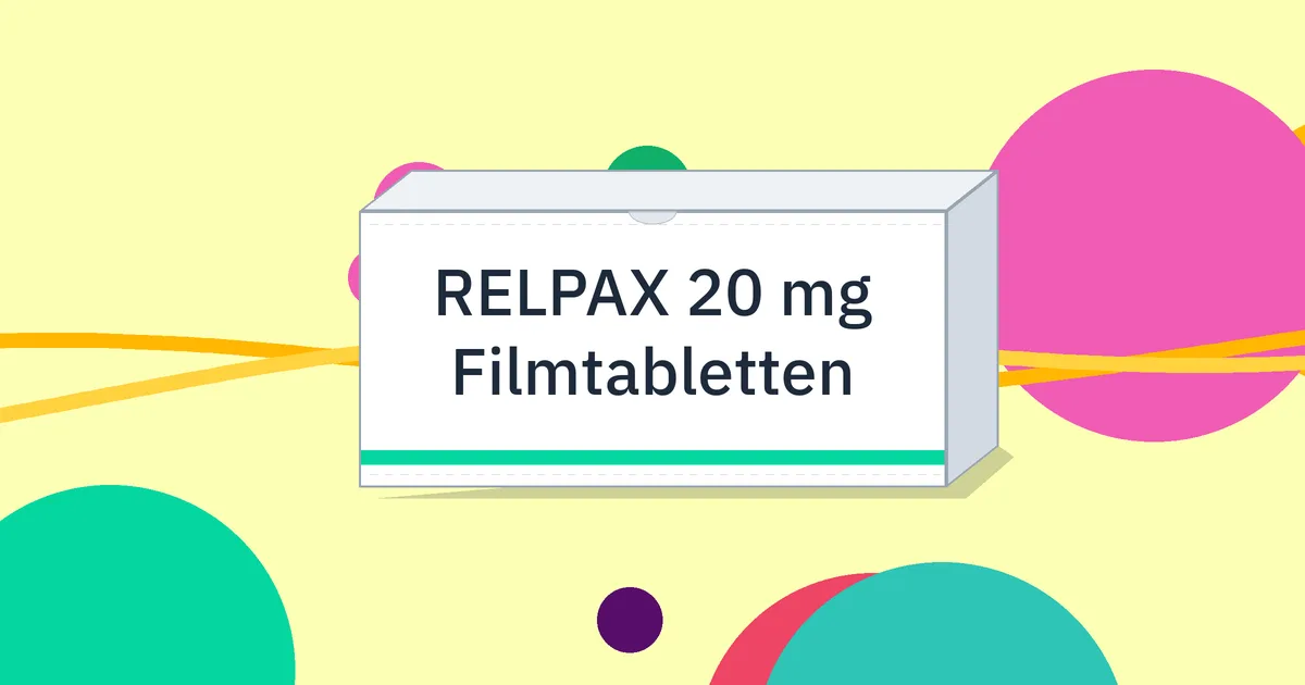 Symbolbild: Packung mit der Aufschrift RELPAX 20 mg Filmtabletten (PZN 01658658) – Verfügbarkeit und Bezug in Apotheken in Frankfurt am Main