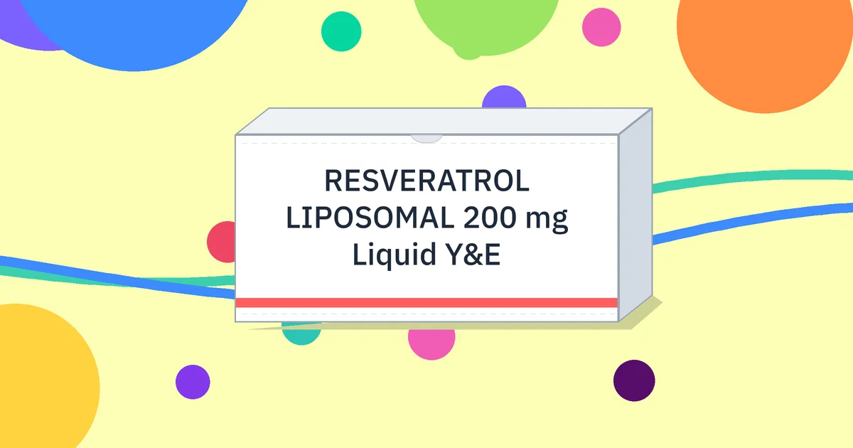 Symbolbild: Packung mit der Aufschrift RESVERATROL LIPOSOMAL 200 mg Liquid Y&E (PZN 18361201) – Verfügbarkeit und Bezug in Apotheken in Frankfurt am Main