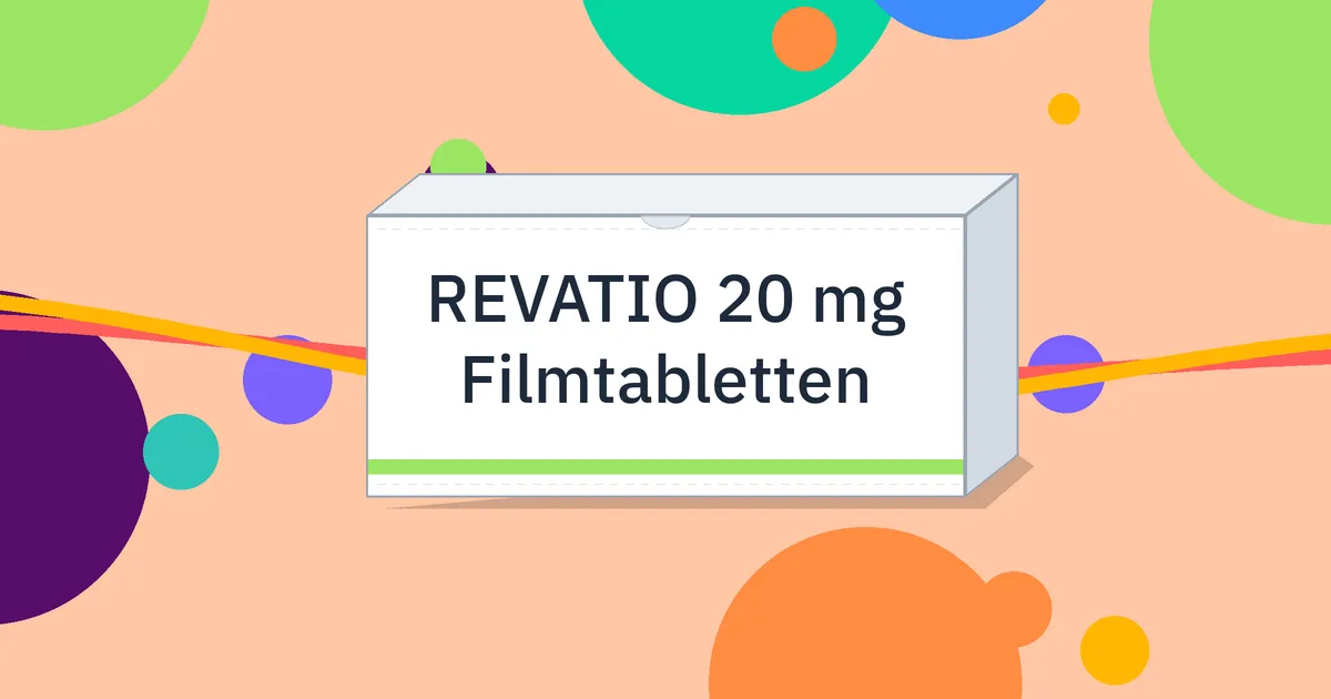 Symbolbild: Packung mit der Aufschrift REVATIO 20 mg Filmtabletten (PZN 10932779) – Verfügbarkeit und Bezug in Apotheken in Frankfurt am Main