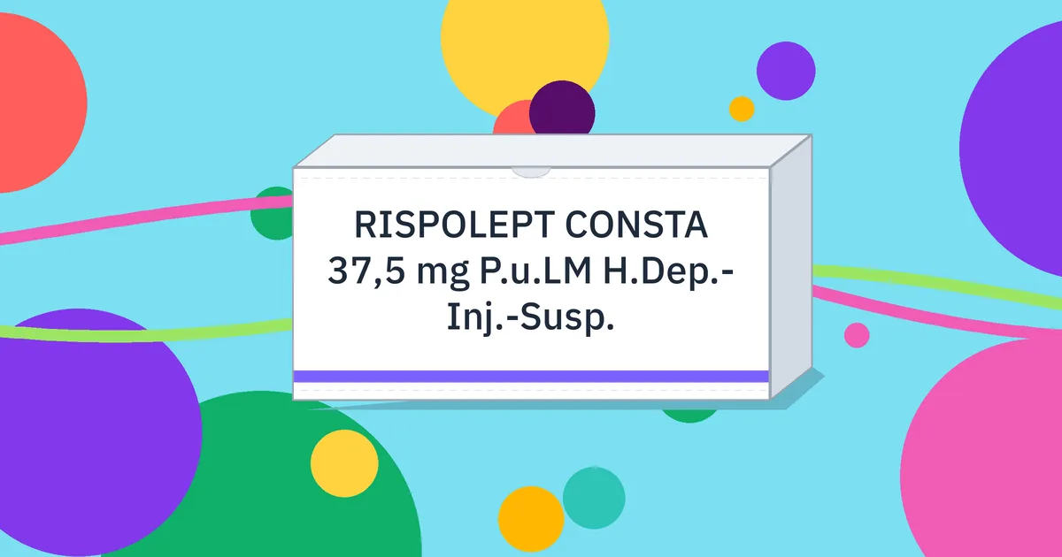 Symbolbild: Packung mit der Aufschrift RISPOLEPT CONSTA 37,5 mg P.u.LM H.Dep.-Inj.-Susp. (PZN 06567759) – Verfügbarkeit und Bezug in Apotheken in Frankfurt am Main