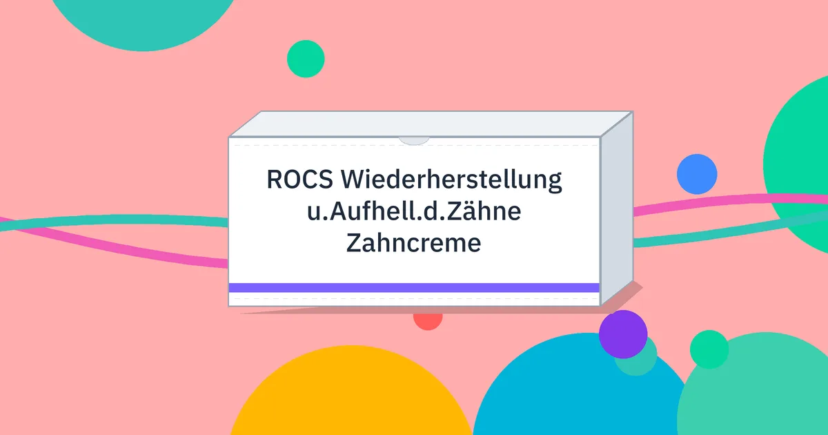 Symbolbild: Packung mit der Aufschrift ROCS Wiederherstellung u.Aufhell.d.Zähne Zahncreme (PZN 11225883) – Verfügbarkeit und Bezug in Apotheken in Frankfurt am Main