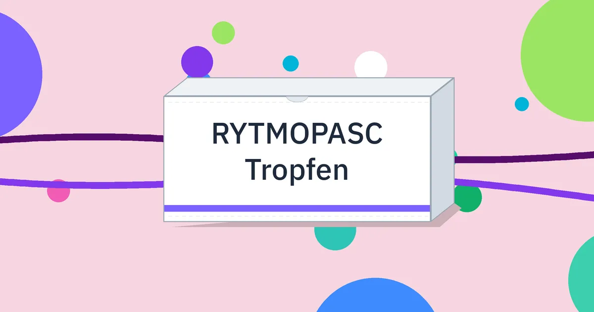 Symbolbild: Packung mit der Aufschrift RYTMOPASC Tropfen (PZN 08747135) – Verfügbarkeit und Bezug in Apotheken in Frankfurt am Main