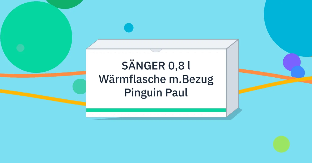 Symbolbild: Packung mit der Aufschrift SÄNGER 0,8 l Wärmflasche m.Bezug Pinguin Paul (PZN 13567990) – Verfügbarkeit und Bezug in Apotheken in Frankfurt am Main