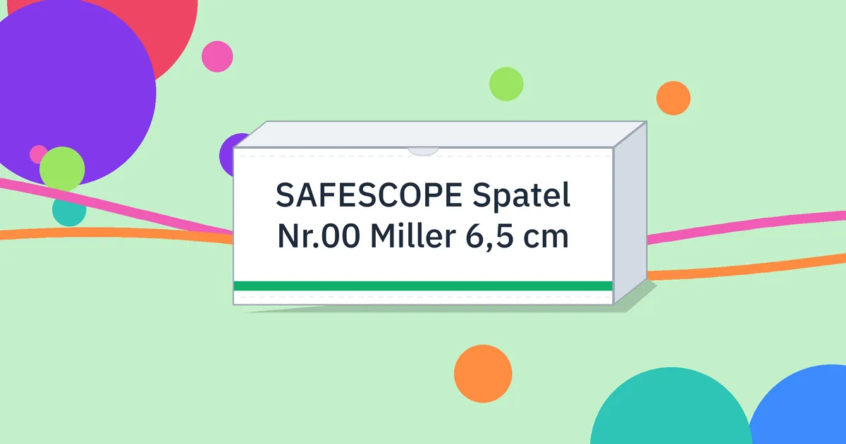 Symbolbild: Packung mit der Aufschrift SAFESCOPE Spatel Nr.00 Miller 6,5 cm (PZN 02167632) – Verfügbarkeit und Bezug in Apotheken in Frankfurt am Main