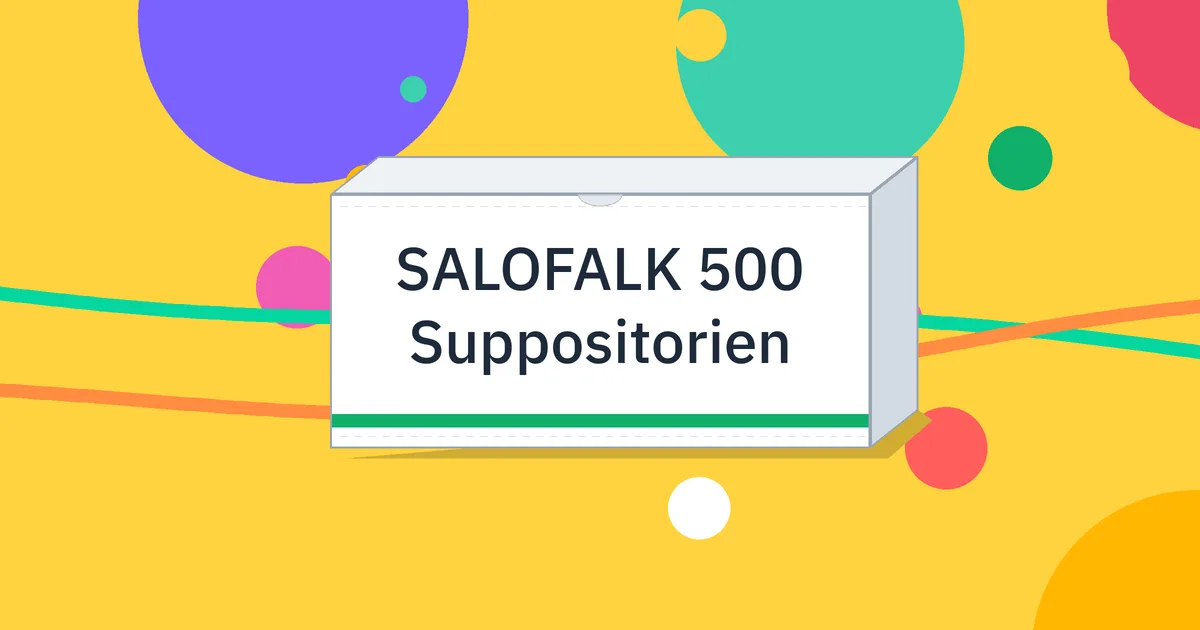 Symbolbild: Packung mit der Aufschrift SALOFALK 500 Suppositorien (PZN 00213842) – Verfügbarkeit und Bezug in Apotheken in Frankfurt am Main