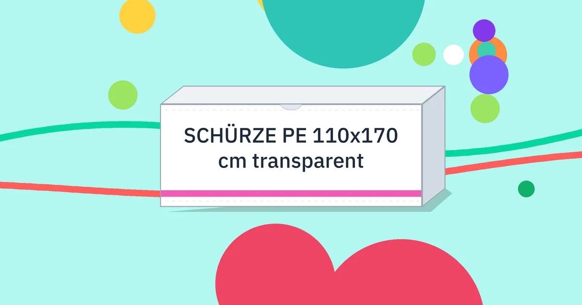 Symbolbild: Packung mit der Aufschrift SCHÜRZE PE 110x170 cm transparent (PZN 07600513) – Verfügbarkeit und Bezug in Apotheken in Frankfurt am Main