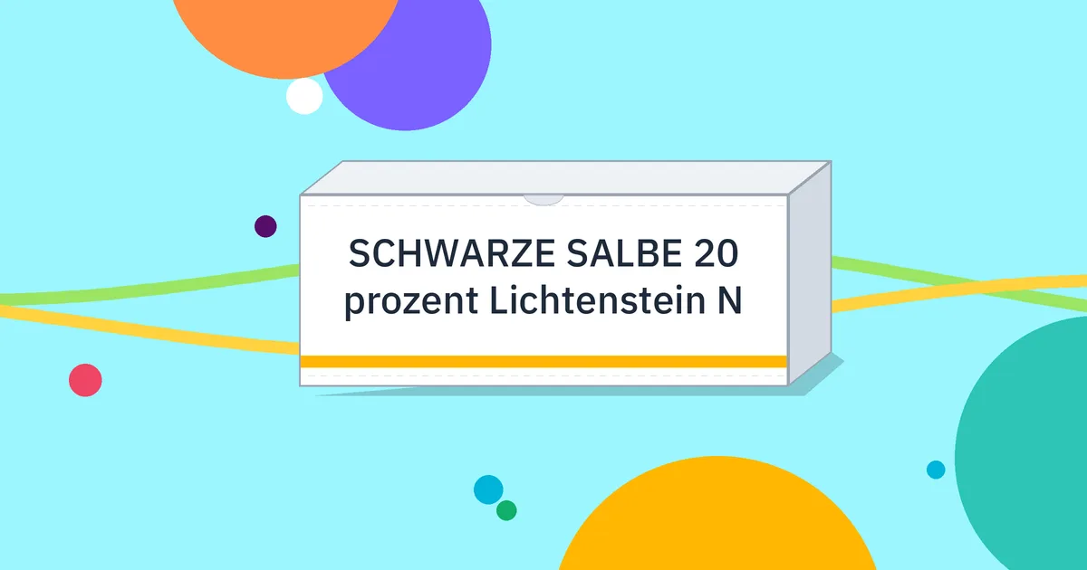 Symbolbild: Packung mit der Aufschrift SCHWARZE SALBE 20 prozent Lichtenstein N (PZN 01596319) – Verfügbarkeit und Bezug in Apotheken in Frankfurt am Main