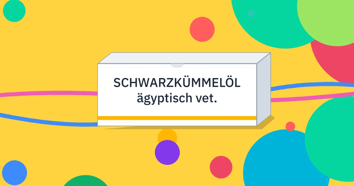 Symbolbild: Packung mit der Aufschrift SCHWARZKÜMMELÖL ägyptisch vet. (PZN 02486857) – Verfügbarkeit und Bezug in Apotheken in Frankfurt am Main