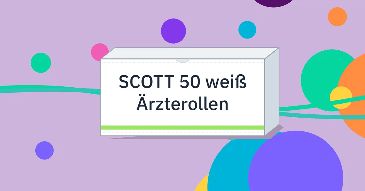 Symbolbild: Packung mit der Aufschrift SCOTT 50 weiß Ärzterollen (PZN 00602785) – Verfügbarkeit und Bezug in Apotheken in Frankfurt am Main