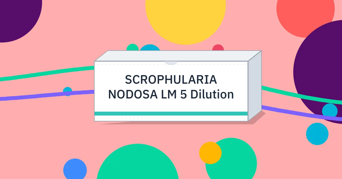 Symbolbild: Packung mit der Aufschrift SCROPHULARIA NODOSA LM 5 Dilution (PZN 13184355) – Verfügbarkeit und Bezug in Apotheken in Frankfurt am Main