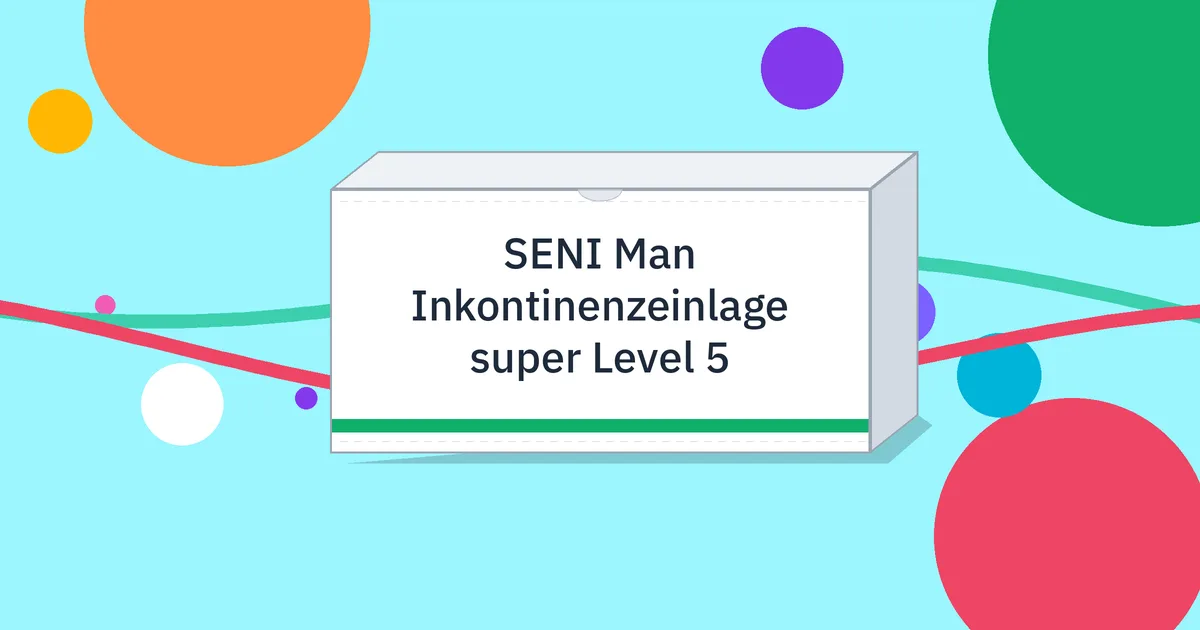 Symbolbild: Packung mit der Aufschrift SENI Man Inkontinenzeinlage super Level 5 (PZN 18271076) – Verfügbarkeit und Bezug in Apotheken in Frankfurt am Main