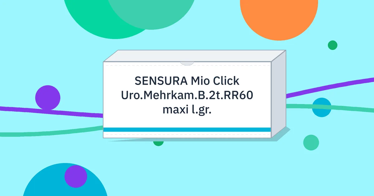 Symbolbild: Packung mit der Aufschrift SENSURA Mio Click Uro.Mehrkam.B.2t.RR60 maxi l.gr. (PZN 14053402) – Verfügbarkeit und Bezug in Apotheken in Frankfurt am Main