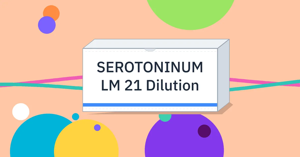 Symbolbild: Packung mit der Aufschrift SEROTONINUM LM 21 Dilution (PZN 13188910) – Verfügbarkeit und Bezug in Apotheken in Frankfurt am Main