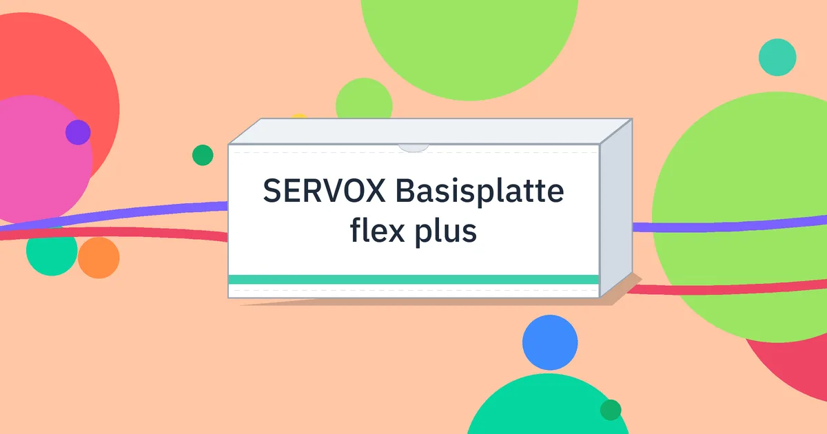 Symbolbild: Packung mit der Aufschrift SERVOX Basisplatte flex plus (PZN 09220542) – Verfügbarkeit und Bezug in Apotheken in Frankfurt am Main
