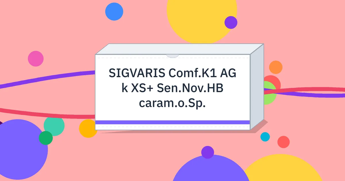 Symbolbild: Packung mit der Aufschrift SIGVARIS Comf.K1 AG k XS+ Sen.Nov.HB caram.o.Sp. (PZN 17101432) – Verfügbarkeit und Bezug in Apotheken in Frankfurt am Main
