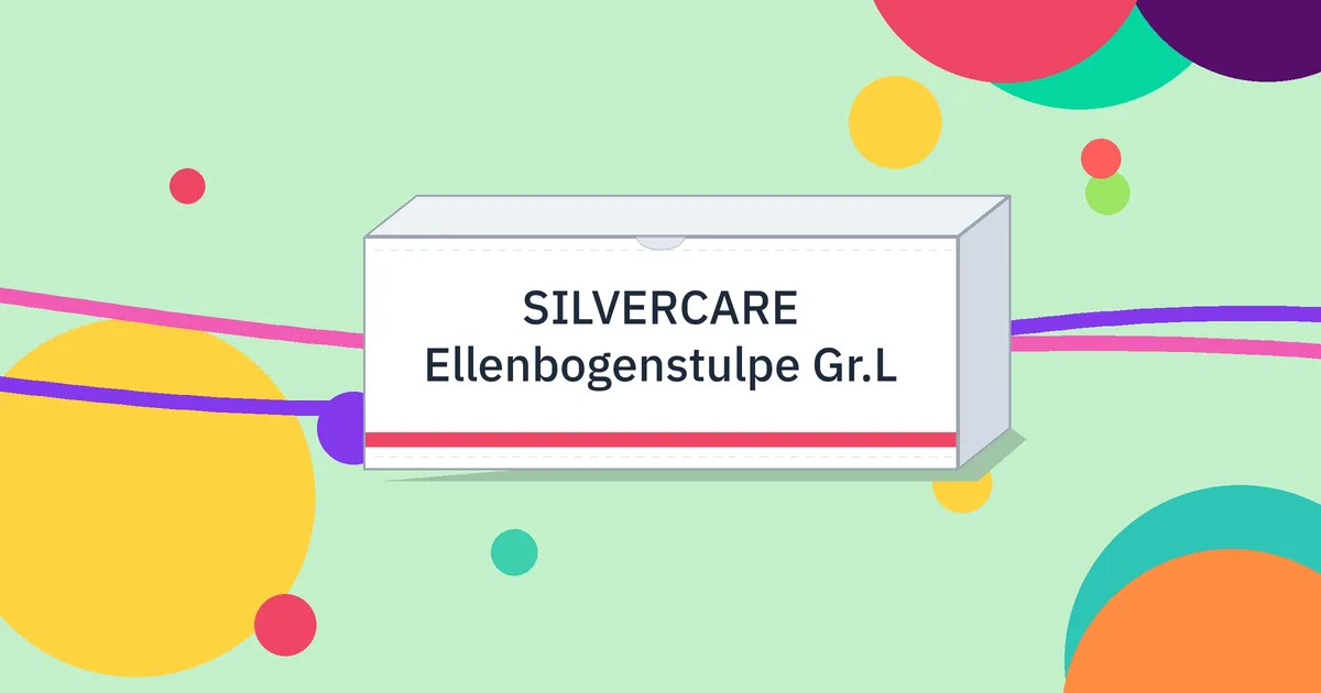 Symbolbild: Packung mit der Aufschrift SILVERCARE Ellenbogenstulpe Gr.L (PZN 06716194) – Verfügbarkeit und Bezug in Apotheken in Frankfurt am Main